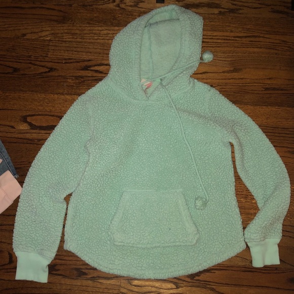 Xhilaration | Tops | Fuzzy Mint Green Hoodie | Poshmark